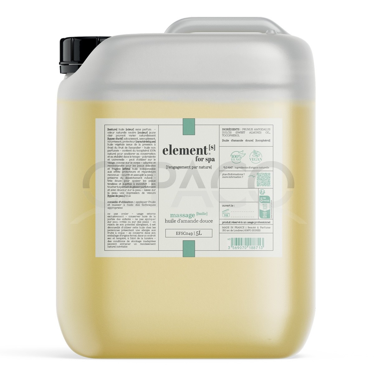 ELEMENTS FOR SPA massage [huile] - huile d'amande douce 5L | CEPACO, le ...